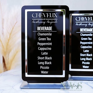 Acrylic Drink Menu Display: Restaurant Wedding Sign - Etsy