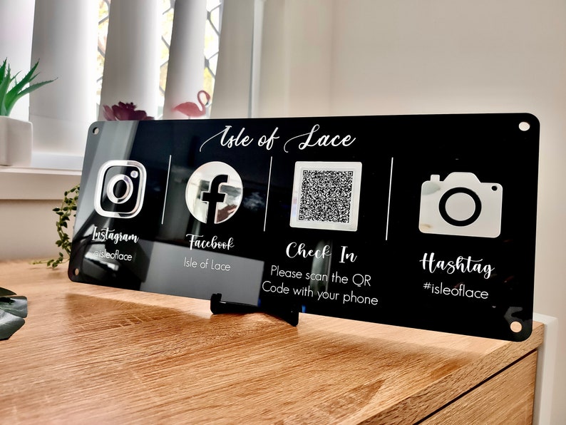 Social Media Business Sign With Stand: Business Marketing - Etsy