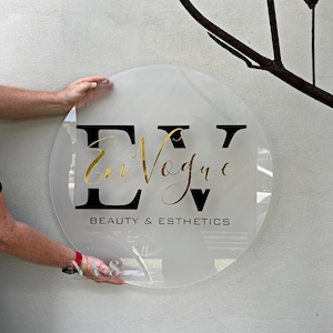 Custom Round Business Logo Acrylic Sign, 3D Door Wall Sign, Custom Logo ...