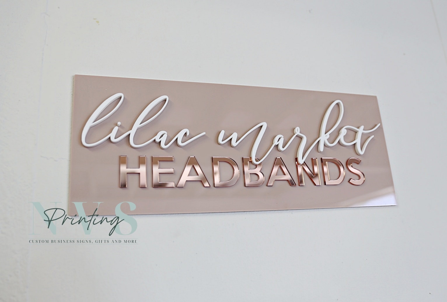 Blush Pink 3D Logo Business Sign – for Boutique, Salon, or Rose Gold ...