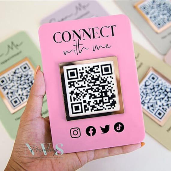 Mini QR Code Display Sign - Etsy