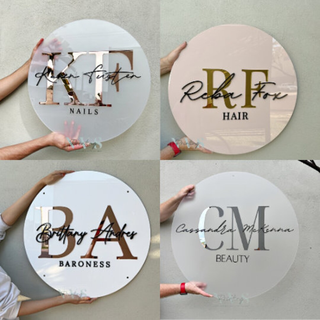 Acrylic Business Logo 3D Sign, Office Wall Decor Door Wall Plaque ...