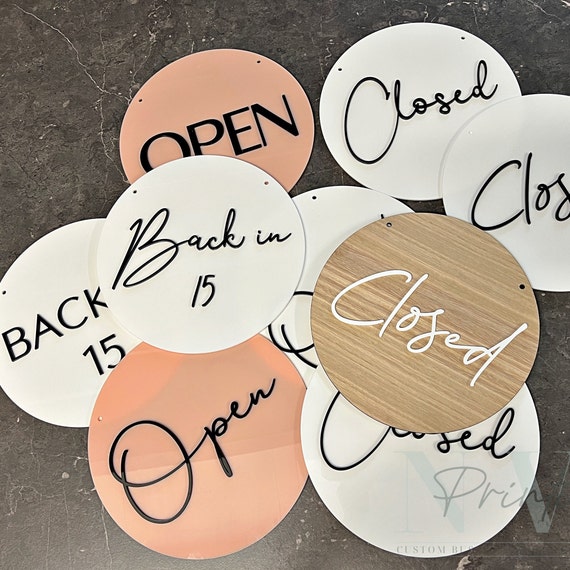 Open Closed Sign 3D Letters Double Sided Business Signage Door - Etsy ...