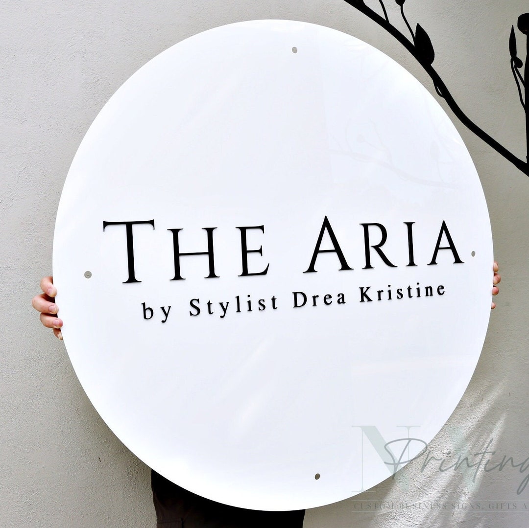 Custom Round Business Logo Sign, 3D Door Wall Signage, Custom Logo ...