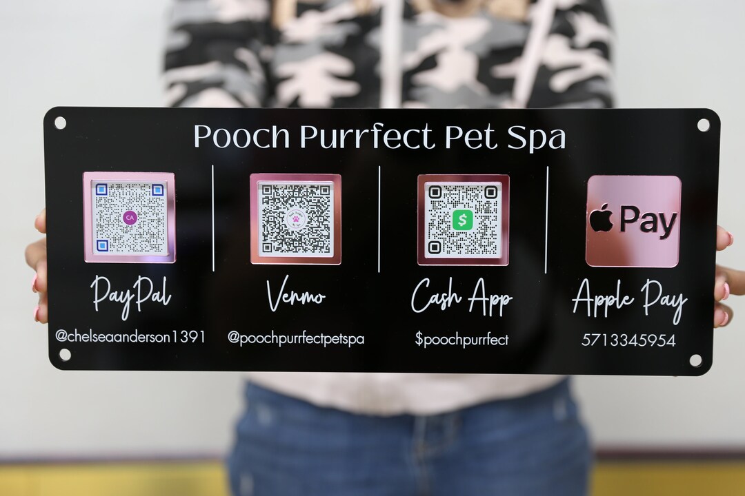 QR Code Business Sign, Scan to Pay Sign, Social Media Plaque, Cashapp ...