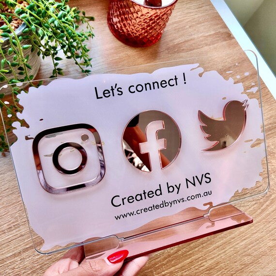 Business Social Media Instagram Facebook Sign Salon Sign - Etsy