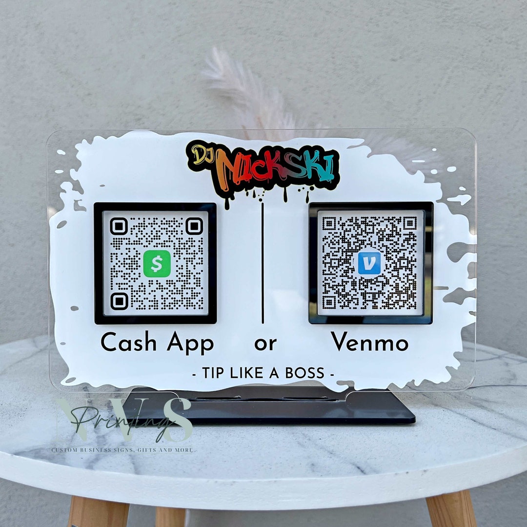 Double QR Code Business Sign, Scan to Pay Sign, Cashapp Payment Sign ...