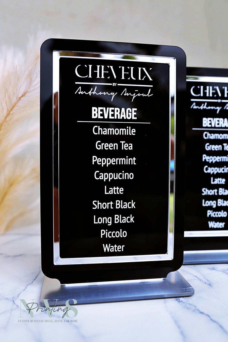 Drink Menu Display Restaurant Event Wedding Sign Display | Etsy Australia