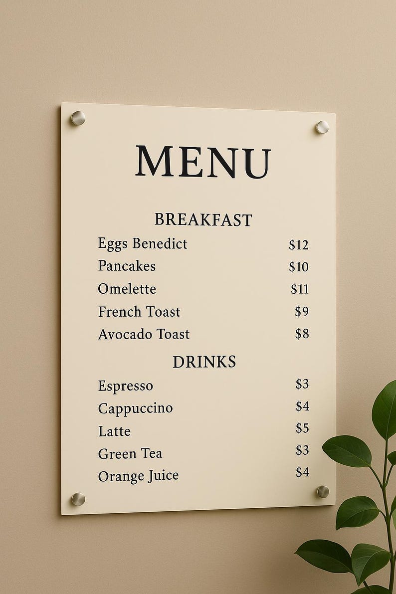 Modern Price List Sign: Custom Menu Board for Salon, Beauty, Barber ...