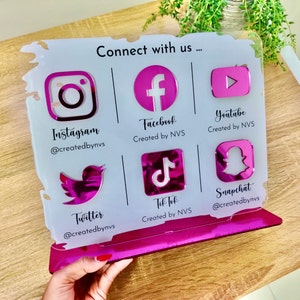 Multi Logo Instagram Facebook Business Social Media Sign | Salon Sign ...