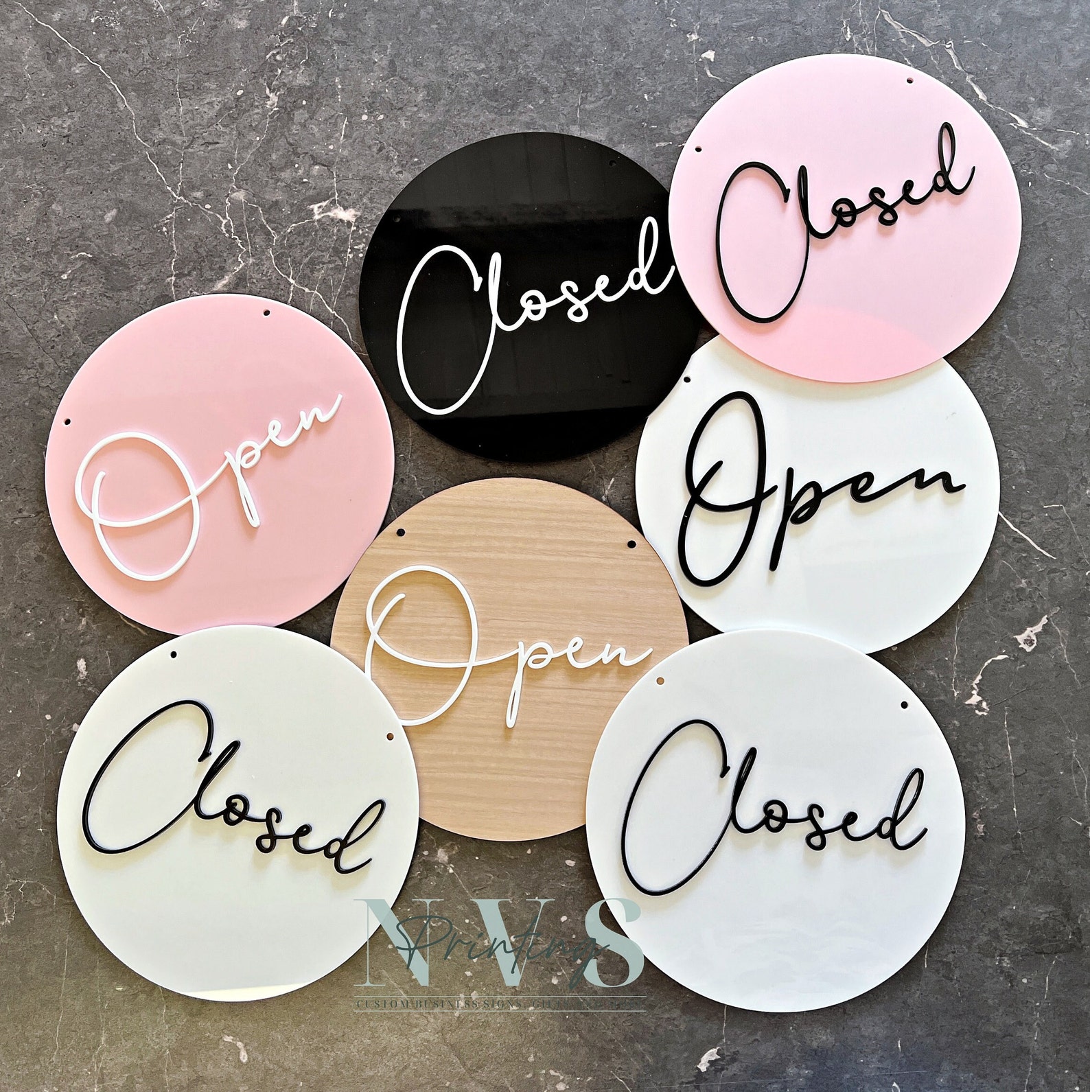 Open Closed Sign 3D Letters Double Sided Business Signage Door Welcome ...