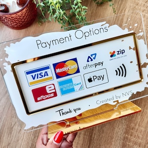 Business Payment Option Sign, Credit Card Payment Sign, EFTPOS Visa ...