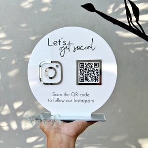 QR Code Business Instagram Facebook Social Media Sign for Salon Beauty ...