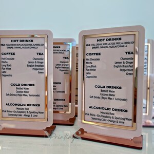 Acrylic Drink Menu Display: Restaurant Wedding Sign - Etsy