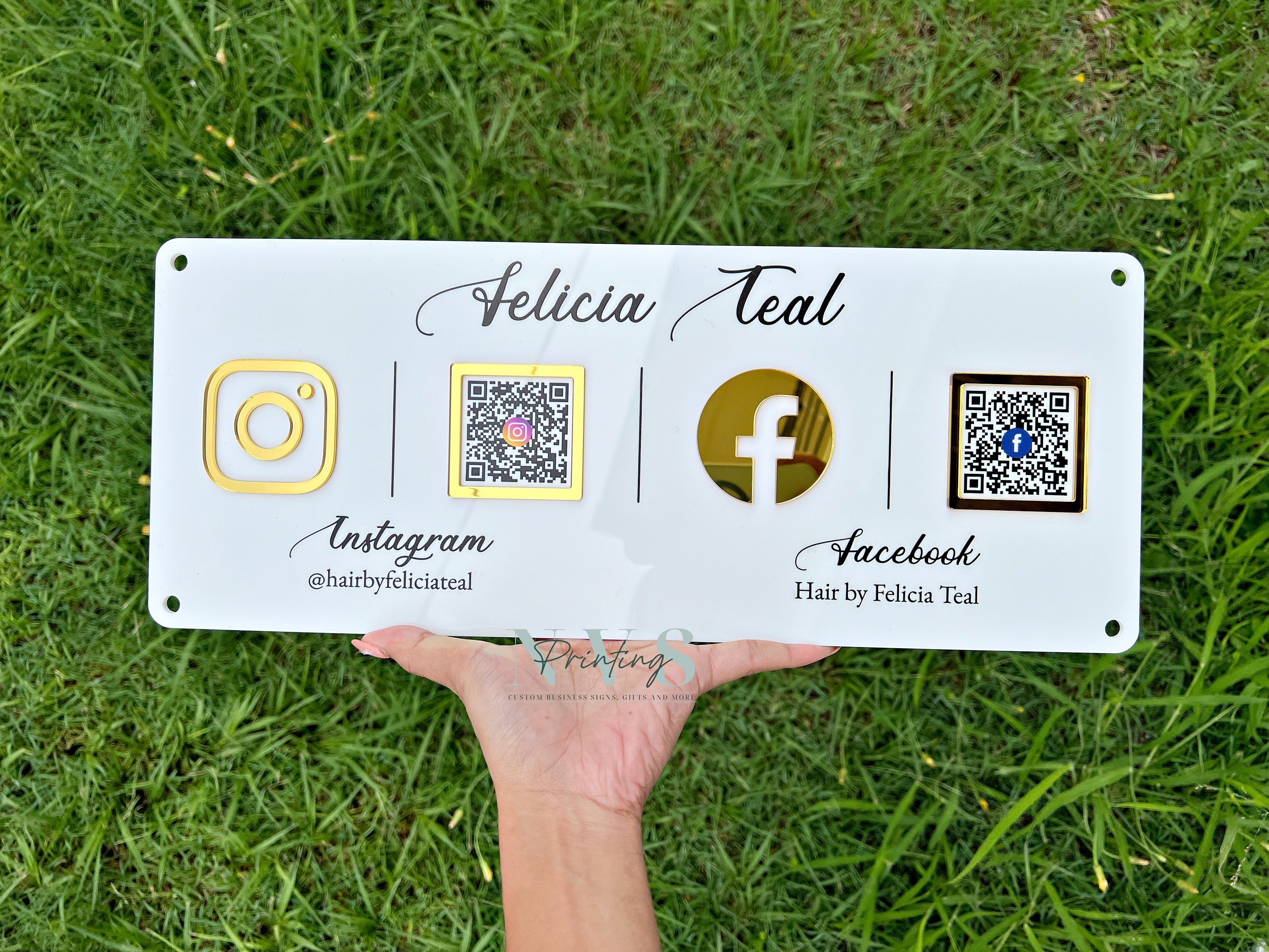 Social Media Business Sign With Stand: Business Marketing - Etsy
