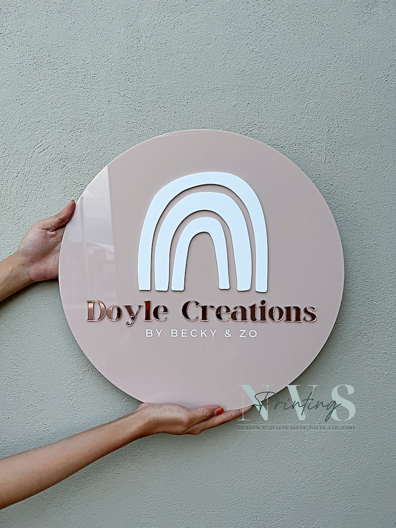 Custom Round Business Sign 3D Logo Sign Business Signage - Etsy