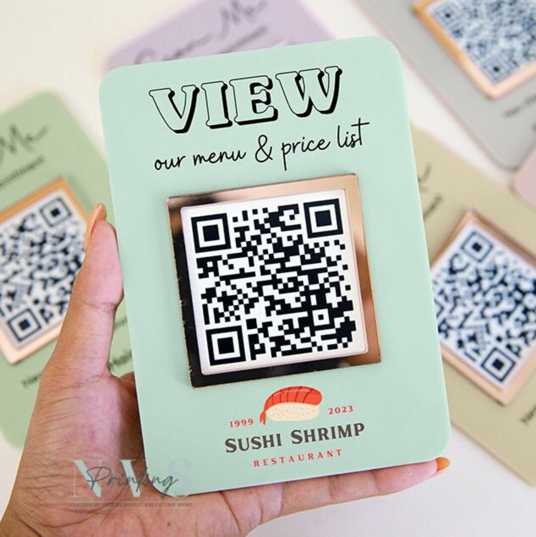Mini QR Code Display Sign - Etsy