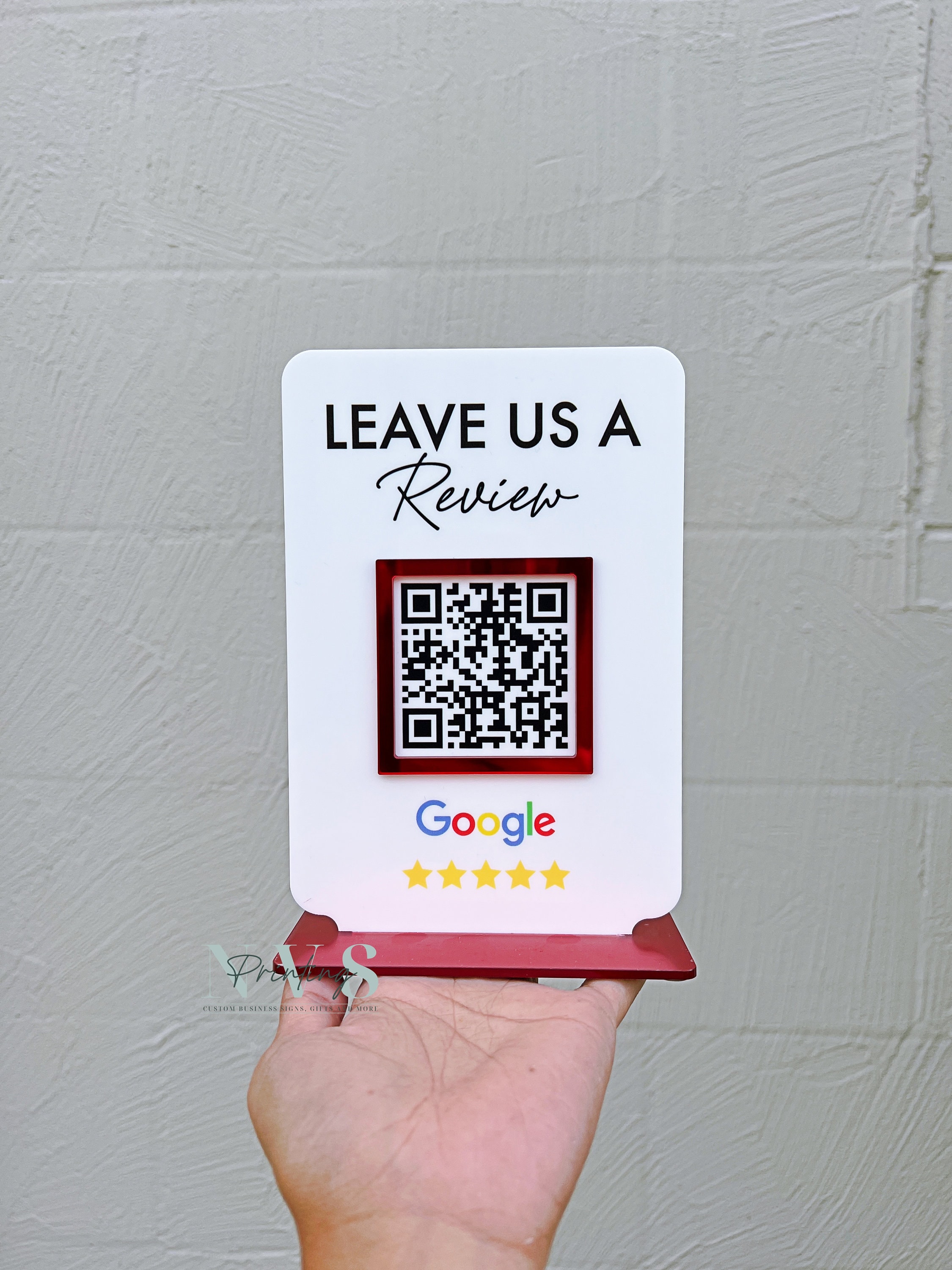 Mini QR Code Display Sign Review Sign QR Code Business Sign - Etsy ...