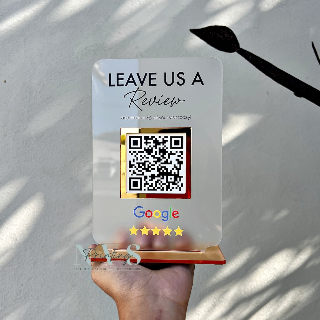 Mini QR Code Display Sign, Review Sign, QR Code Business Sign, Google ... Mini QR Code Display Sign, Review Sign, QR Code Business Sign, Google ...