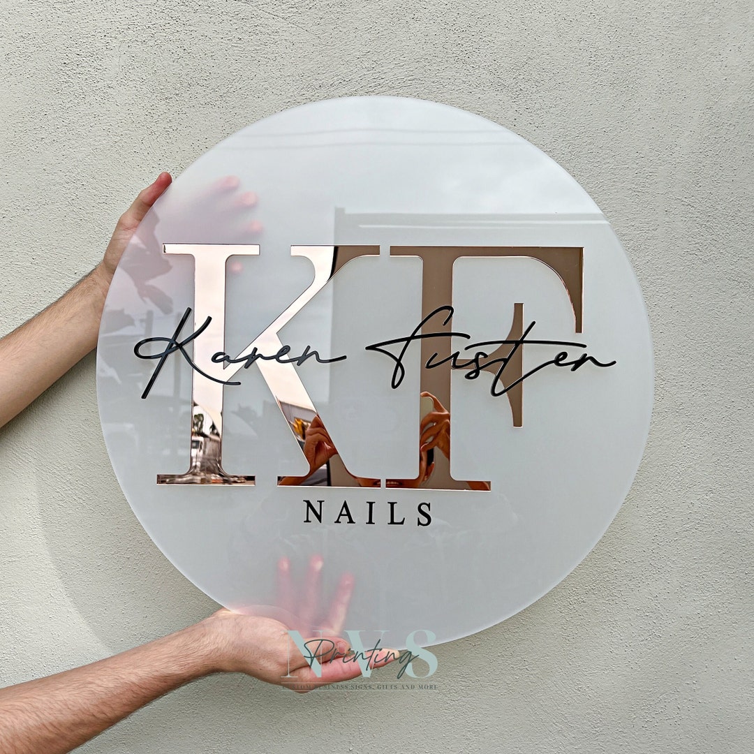 Round Business Logo Sign, Custom 3D Acrylic Business Sign, Shop Logo ...