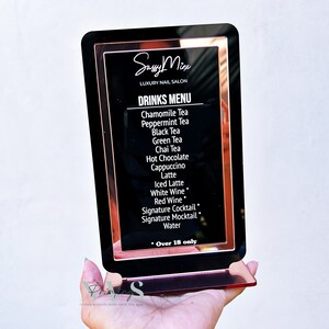 Acrylic Drink Menu Display: Restaurant Wedding Sign - Etsy