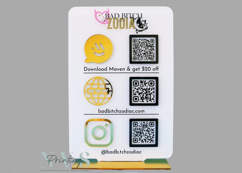 Triple Icon QR Code Instagram Facebook Business Social Media - Etsy