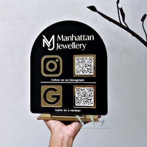 QR Code Business Instagram Facebook Social Media Sign for Salon Beauty ...
