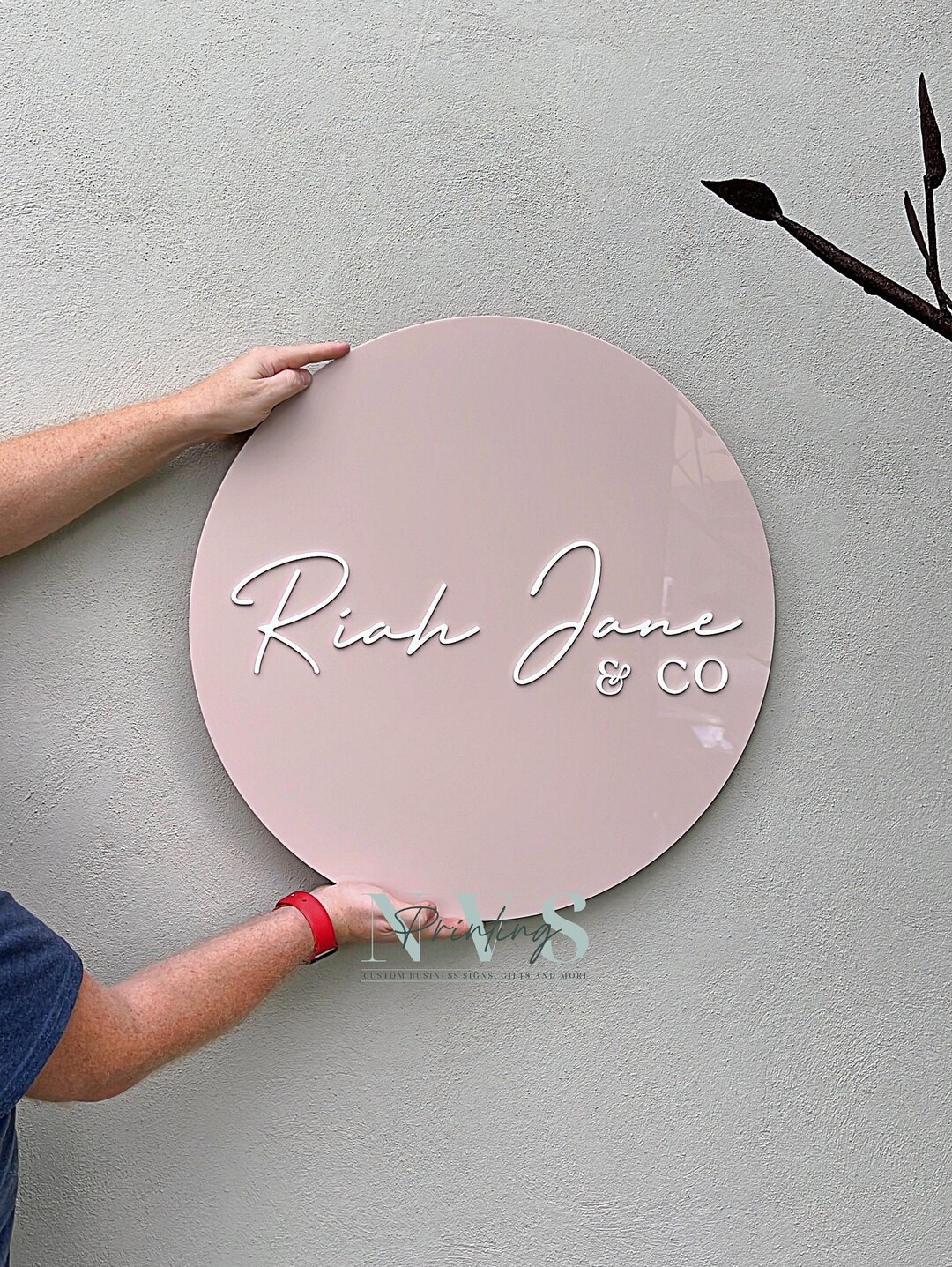Round Business Logo Sign, 3D Door Wall Sign, Custom Logo Acrylic ...