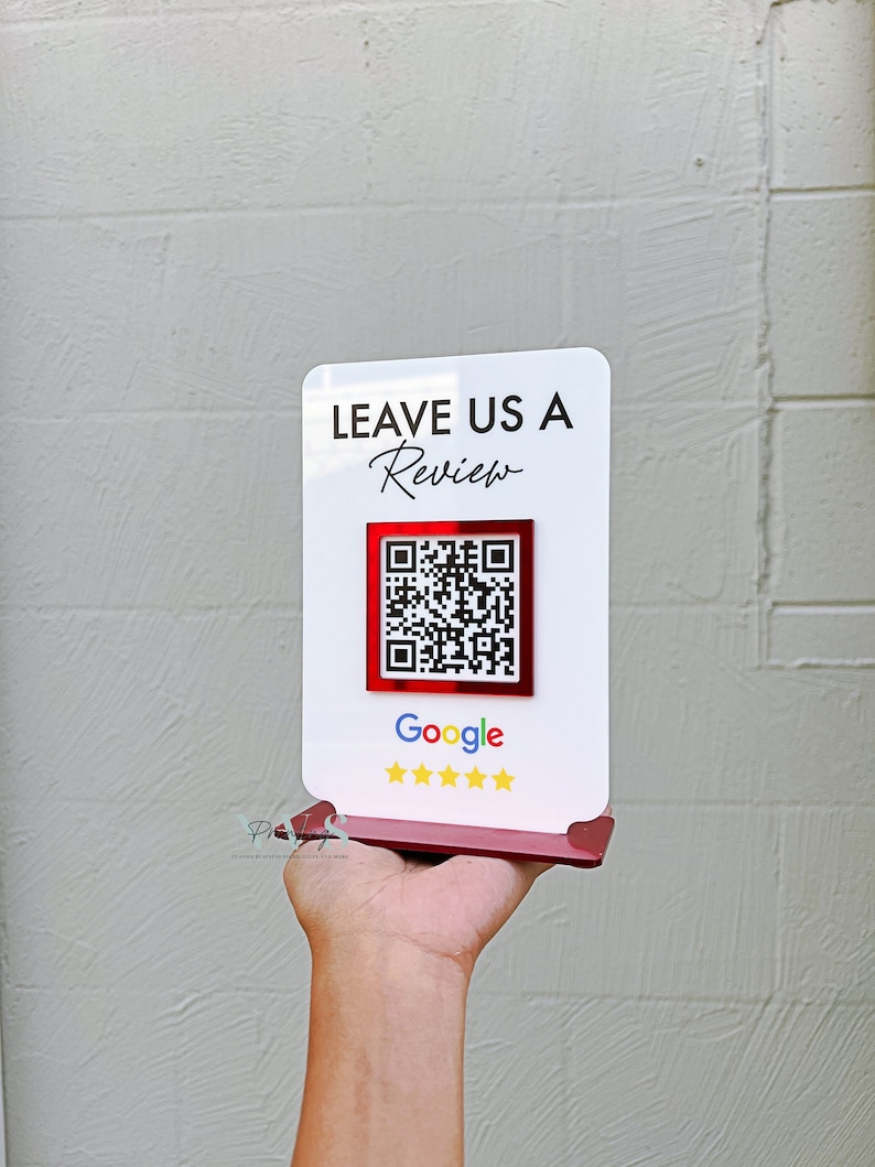 Custom Google Review Sign With QR Code & NFC Tap - Etsy