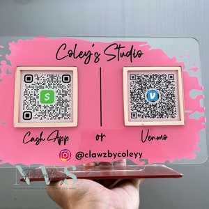 Double QR Code Business Sign, Scan to Pay Sign, Cashapp Payment Sign ...
