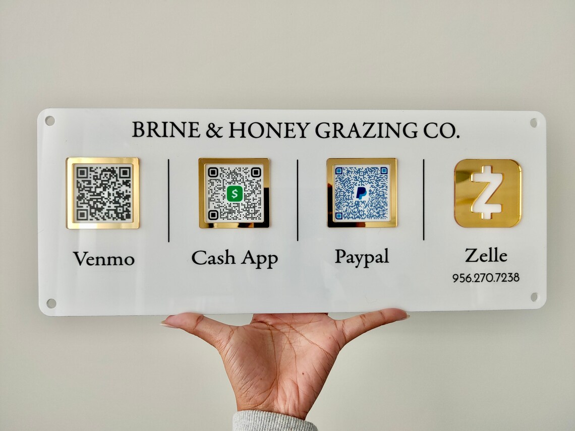 QR Code Business Sign Scan to Pay Sign Social Media Plaque - Etsy
