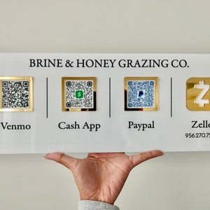 QR Code Business Sign, Scan to Pay Sign, Social Media Plaque, Cashapp ...