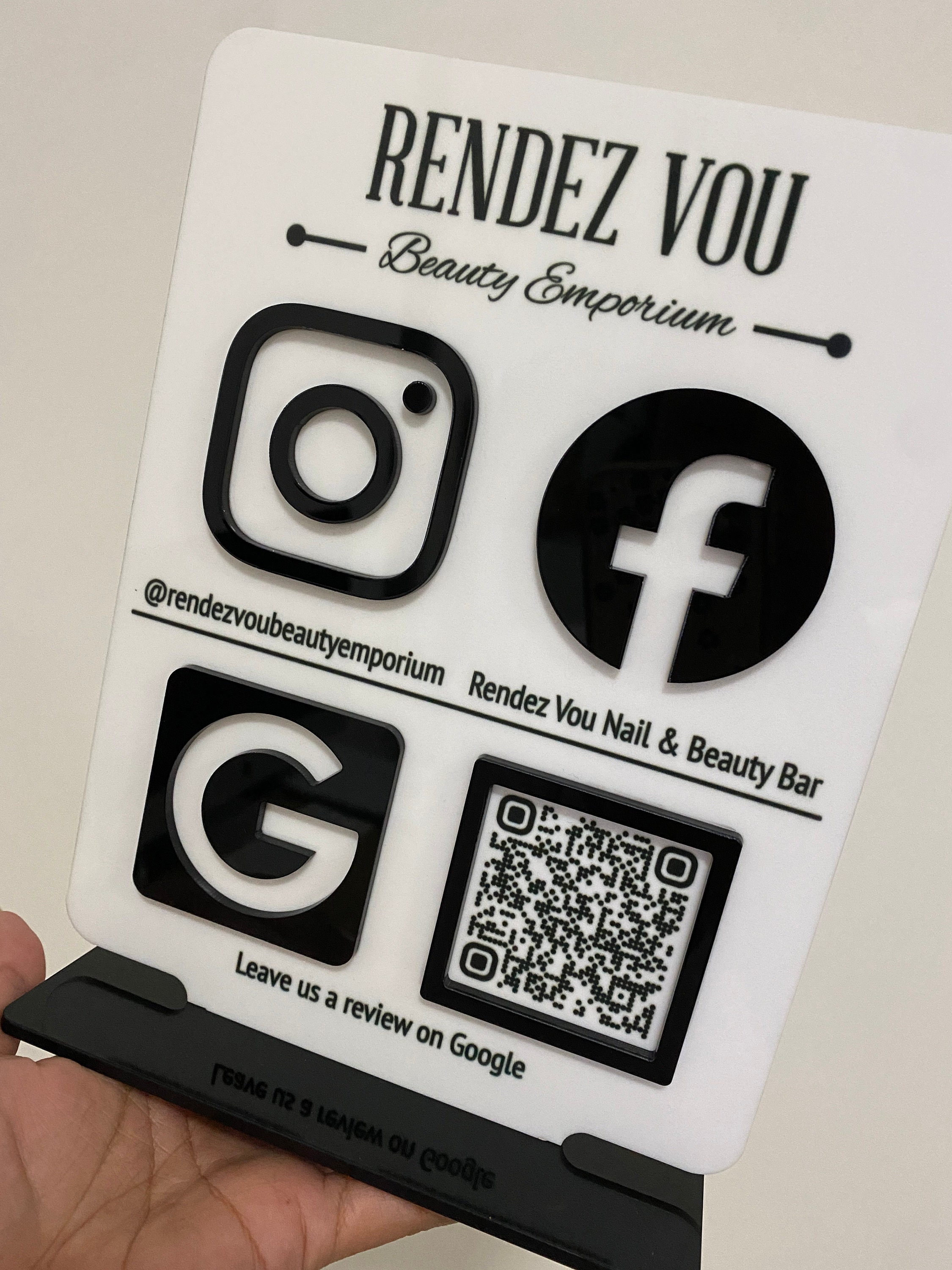 Multi QR Codes Scan Instagram Facebook Business Acrylic Sign - Etsy ...