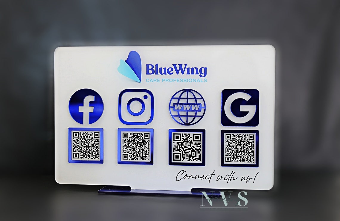 Business QR Code Instagram Social Media Sign Salon Sign - Etsy