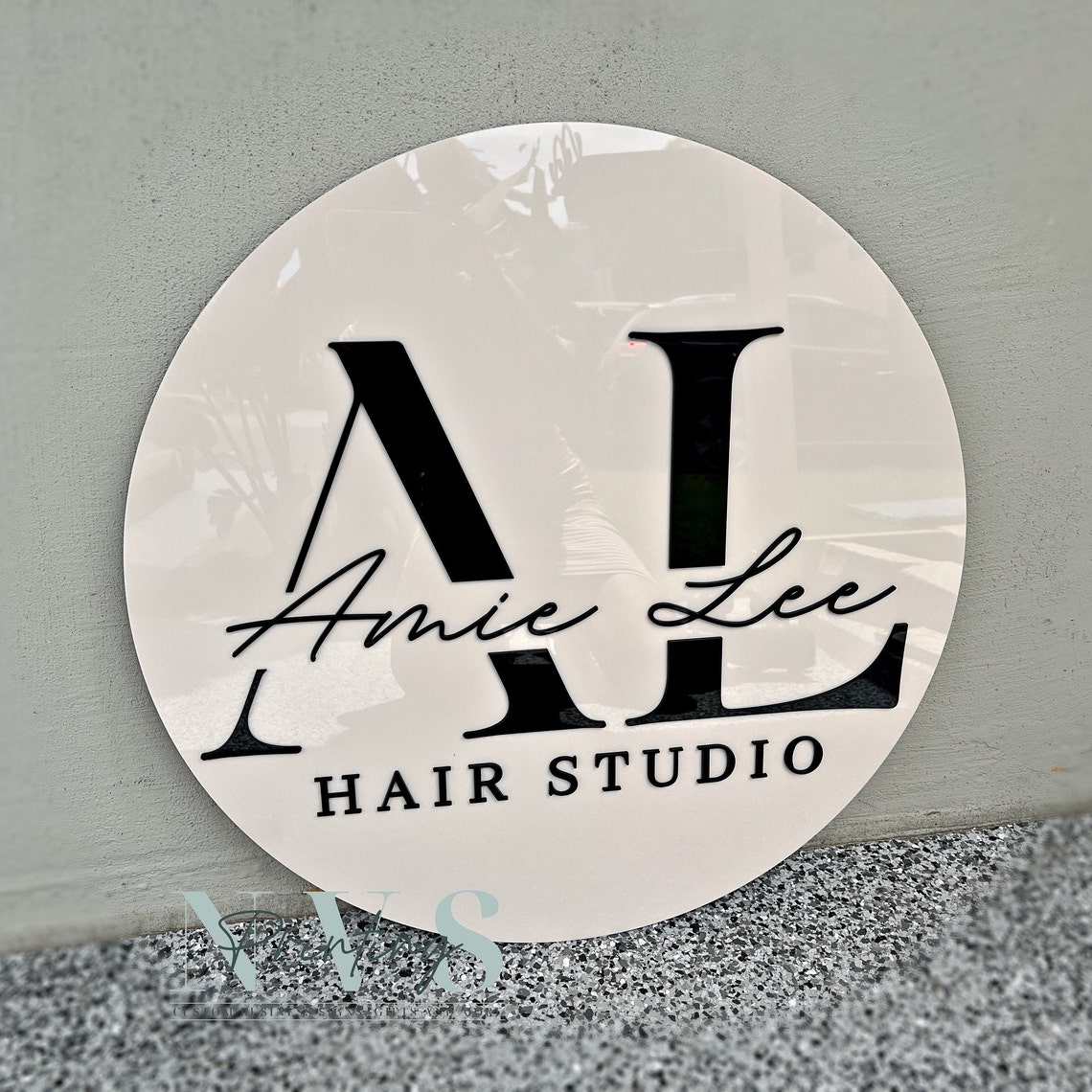 Round Business Logo Sign, 3D Door Wall Sign, Custom Logo Acrylic ...