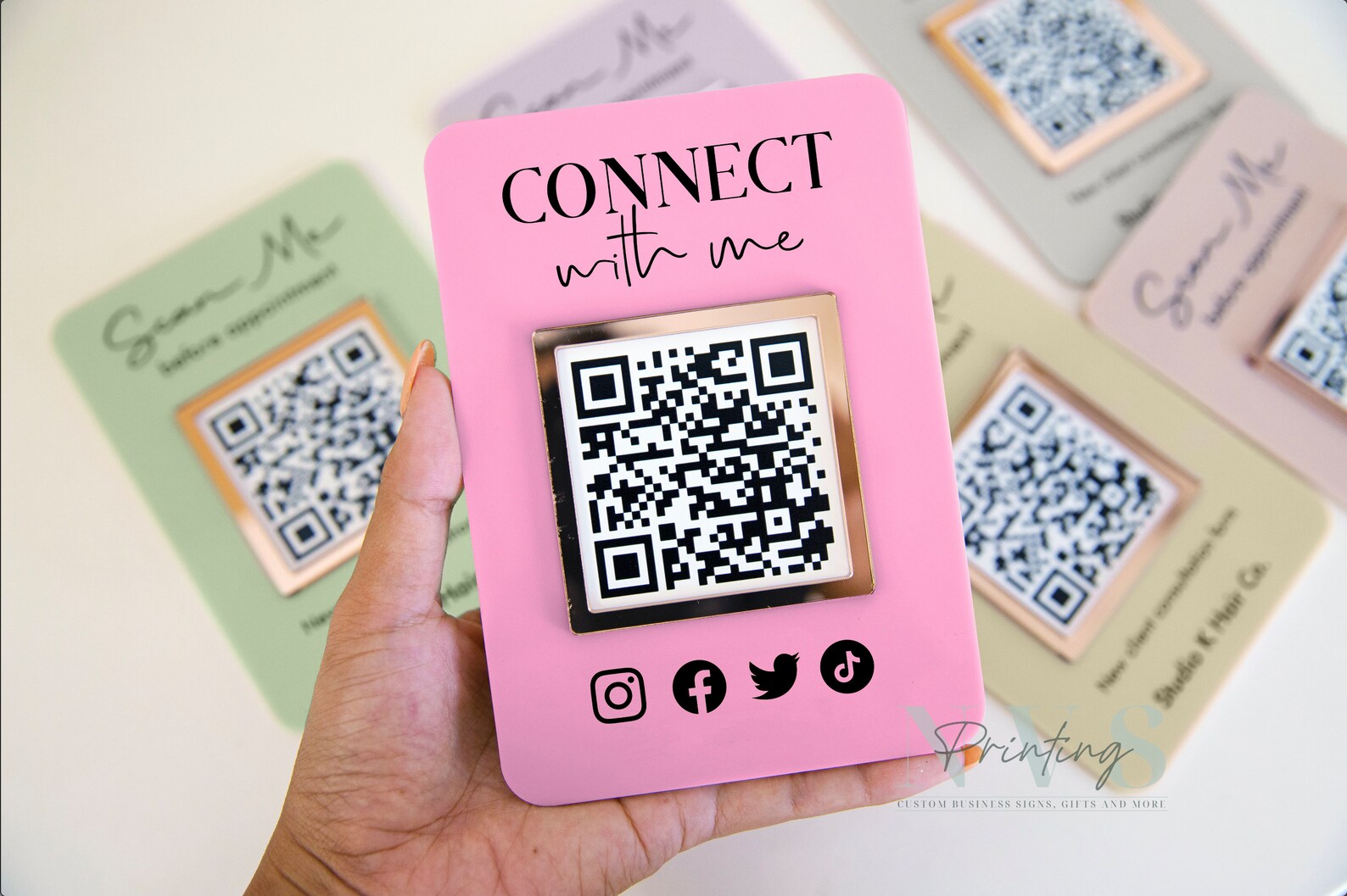 Mini QR Code Display Sign - Etsy