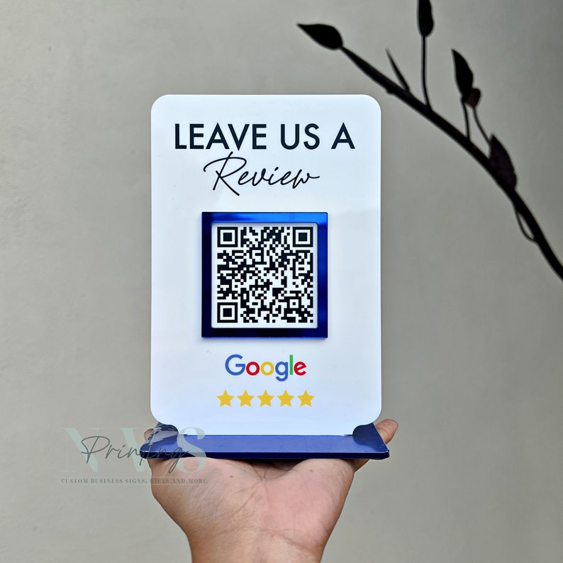 Custom Google Review Sign With QR Code & NFC Tap - Etsy UK