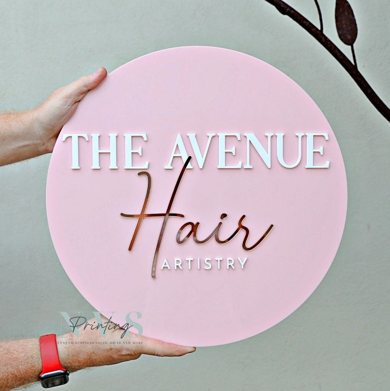 Custom Round Business Logo Sign 3D Door Wall Signage Custom - Etsy