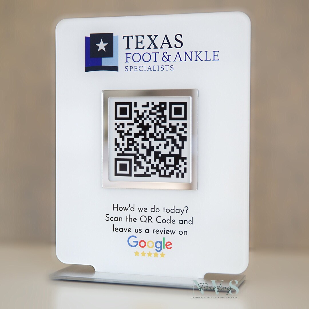Business QR Code Google Review Sign for Businesses Review Sign, Custom ...
