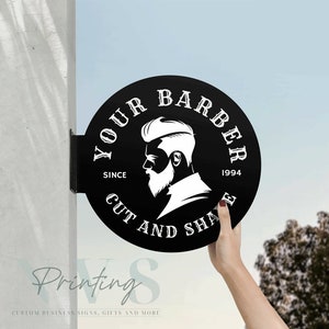 Custom Round Acrylic Blade Sign: Double Sided Business Logo - Etsy