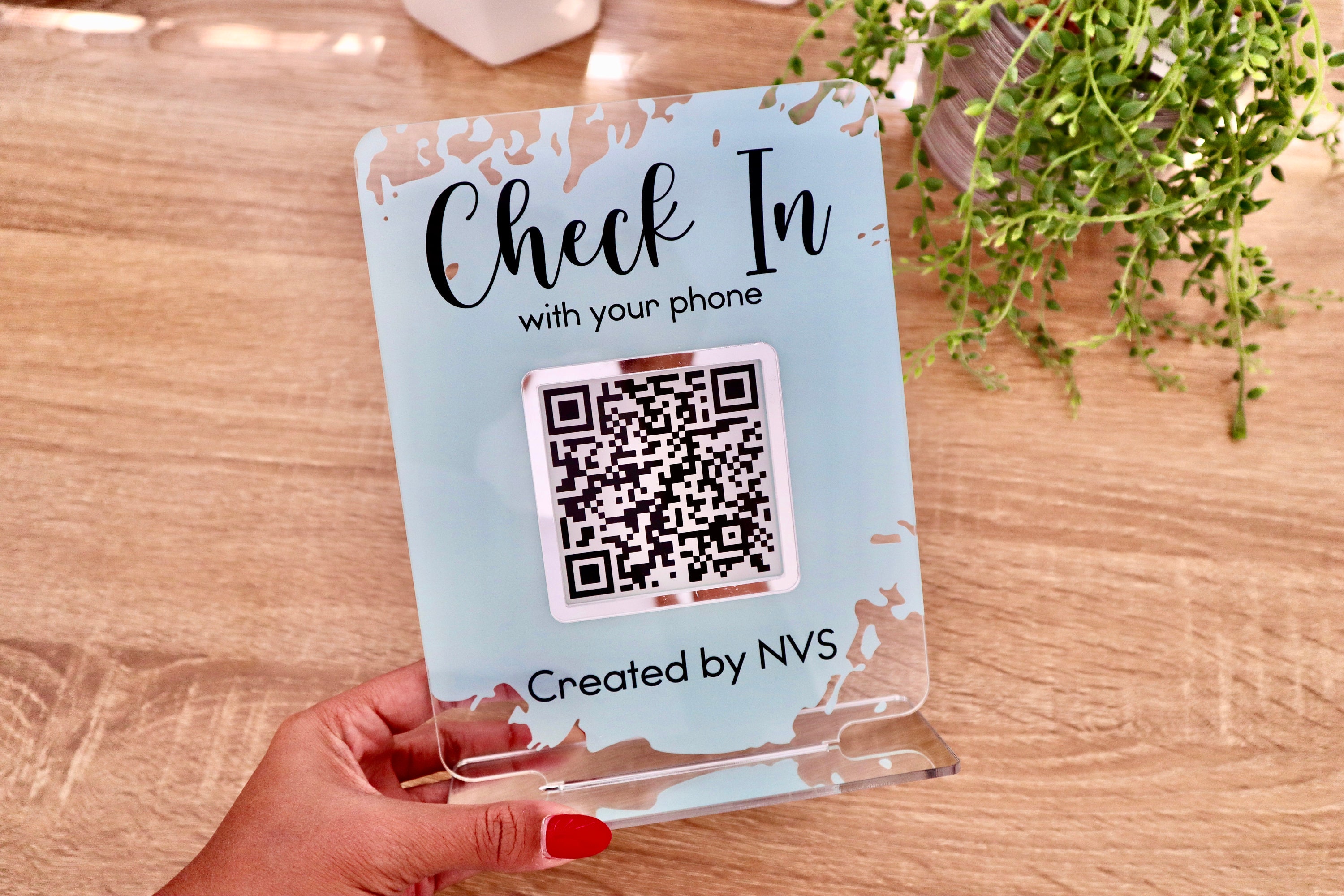 Check In Sign QR Code Sign Display Geschäftsschild Acryl | Etsy