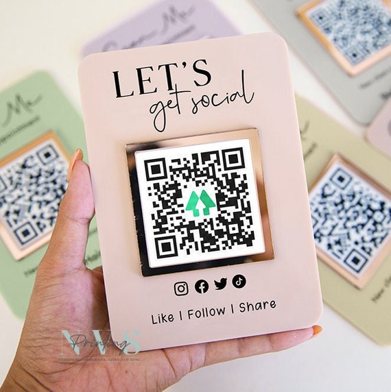 Mini QR Code Display Sign - Etsy