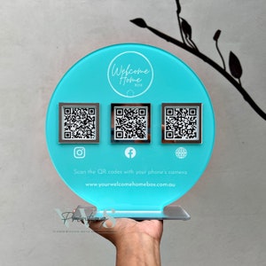 QR Code Business Instagram Facebook Social Media Sign for Salon Beauty ...