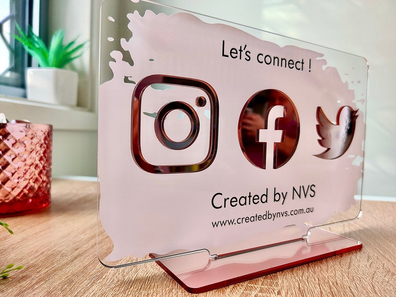 Business Social Media Instagram Facebook Sign Salon Sign - Etsy