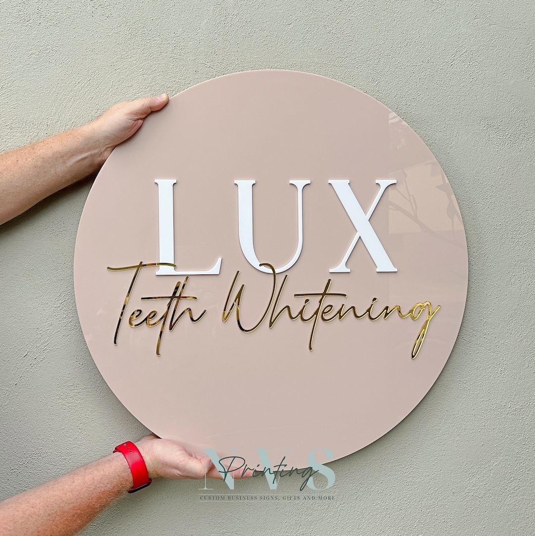 Round Business Logo Sign, 3D Door Wall Signage, Custom Logo Acrylic ...