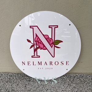 Custom Round Business Logo Sign, PRINTED Logo Acrylic Business Signage ...