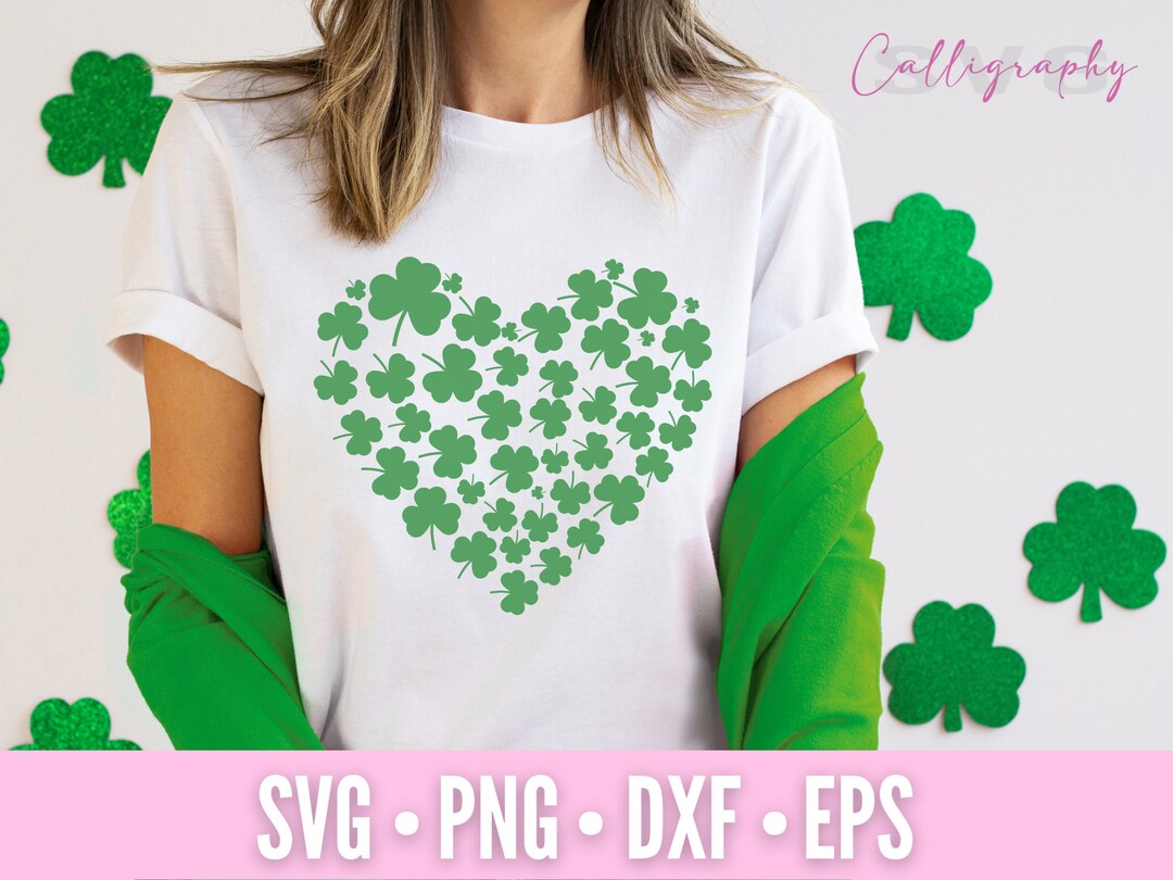 Clover Heart Svg Png | St Patricks Day | Heart of Shamrocks Svg | St ...