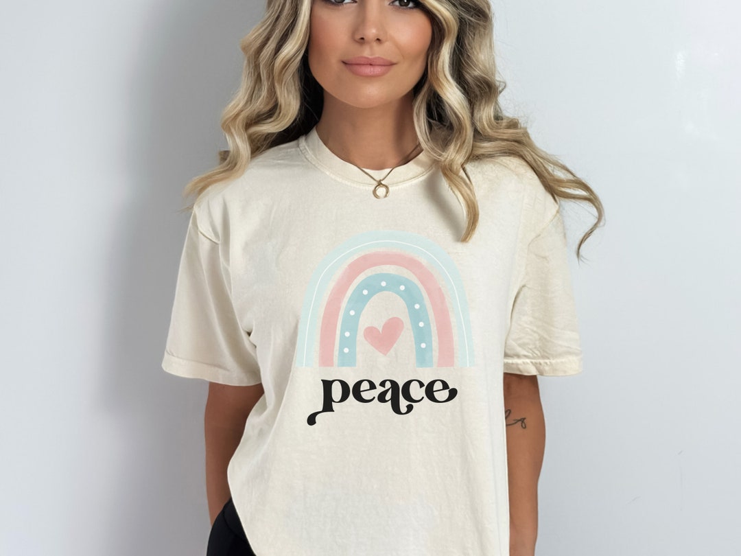 Boho Rainbow Peace Svg Png | Retro Peace Svg | Retro Boho Rainbow Svg ...