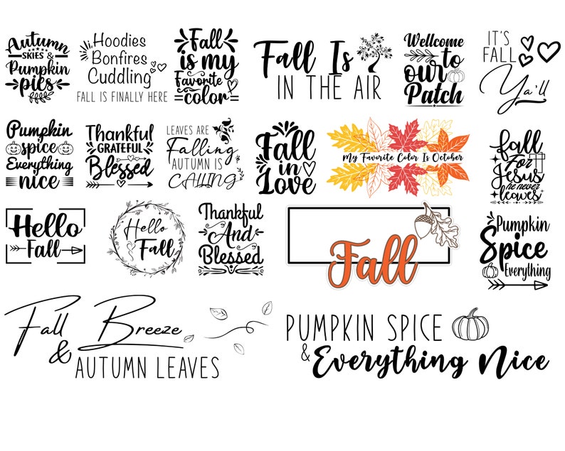 Fall SVG Bundle Autumn Svg Bundle Hello Fall Svg Designs - Etsy