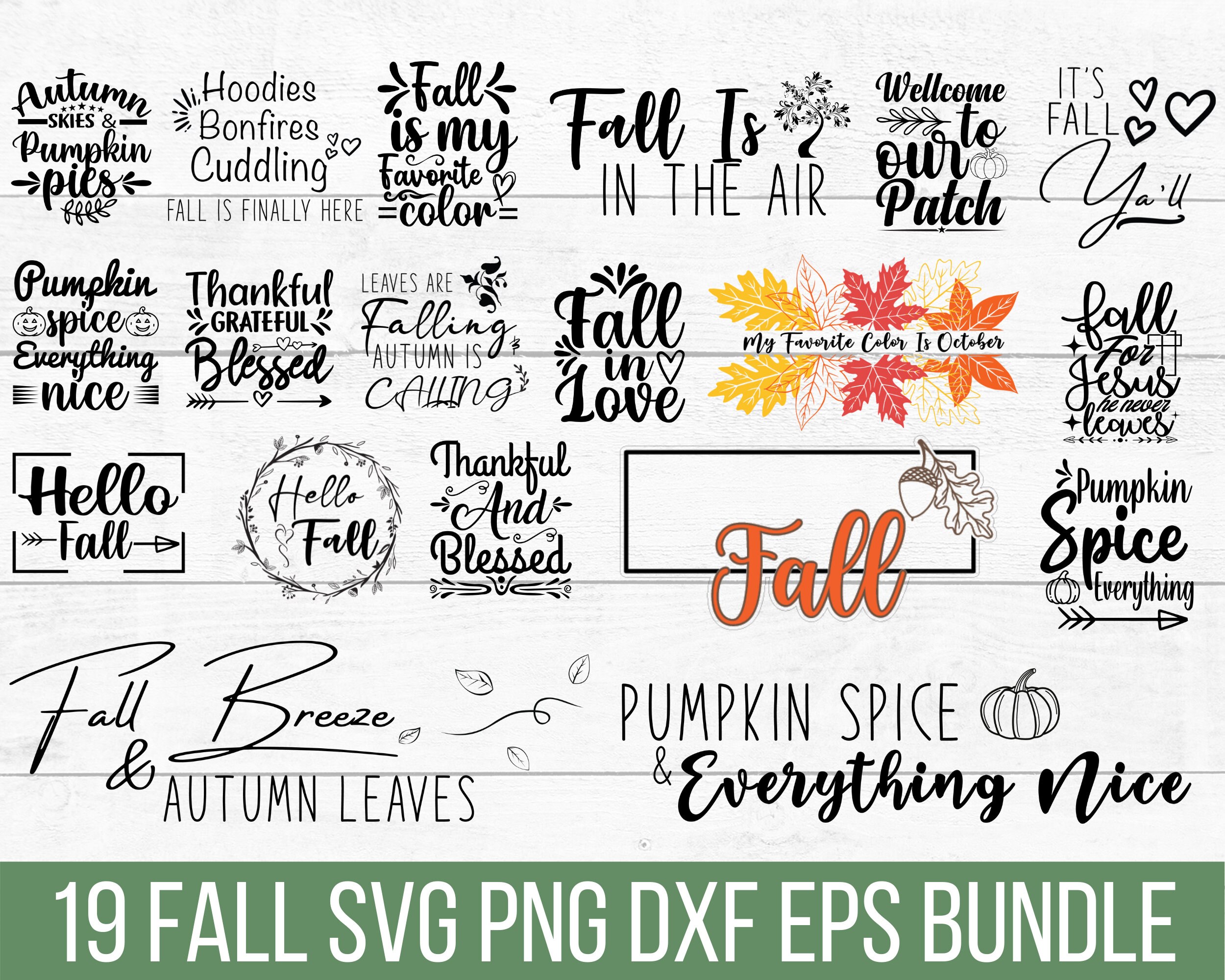 Fall SVG Bundle Autumn Svg Bundle Hello Fall Svg Designs | Etsy